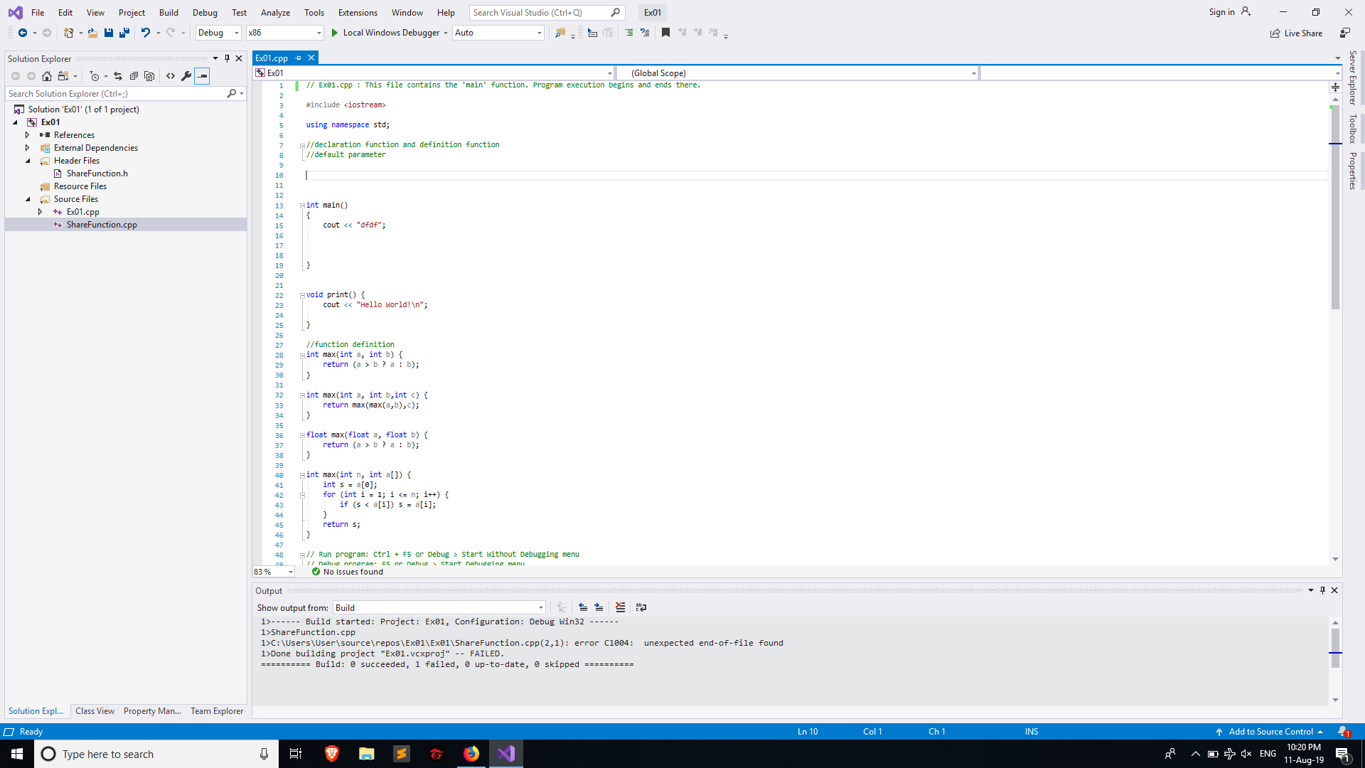 Sửa lỗi Unable to start program trên visual studio c programming