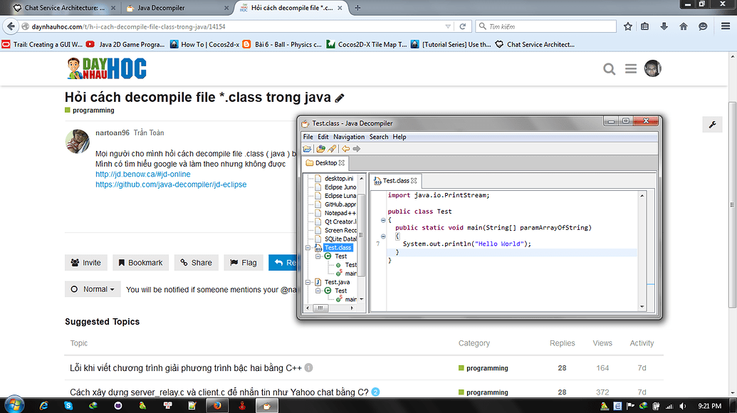 Hỏi cách decompile file *.class trong java - programming - Dạy Nhau Học