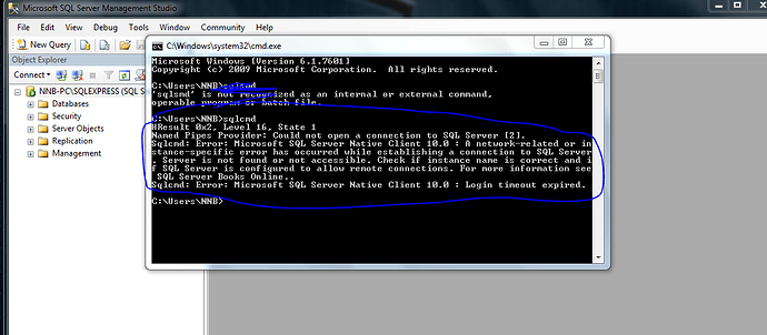chạy sql trên cmd bị lỗi - programming - Dạy Nhau Học
