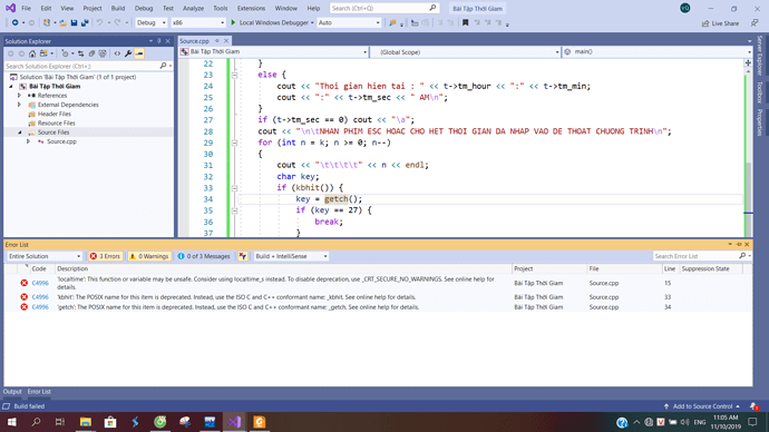 Lỗi C4996 trong Visual Studio - programming - Dạy Nhau Học