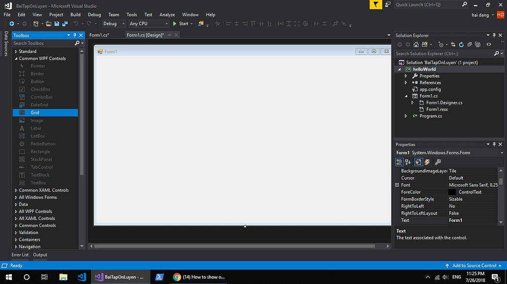 Toolbox rỗng trong visual studio 2017 - programming - Dạy Nhau Học