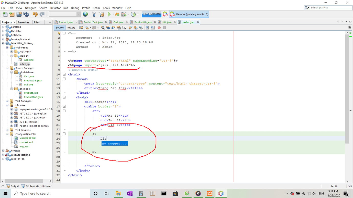 Lỗi tag ko nhận câu lệnh trong java - programming - Dạy Nhau Học