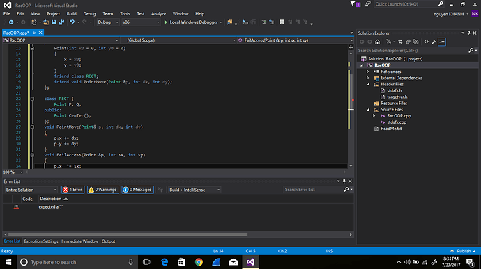 Lỗi expected a ';' - programming - Dạy Nhau Học