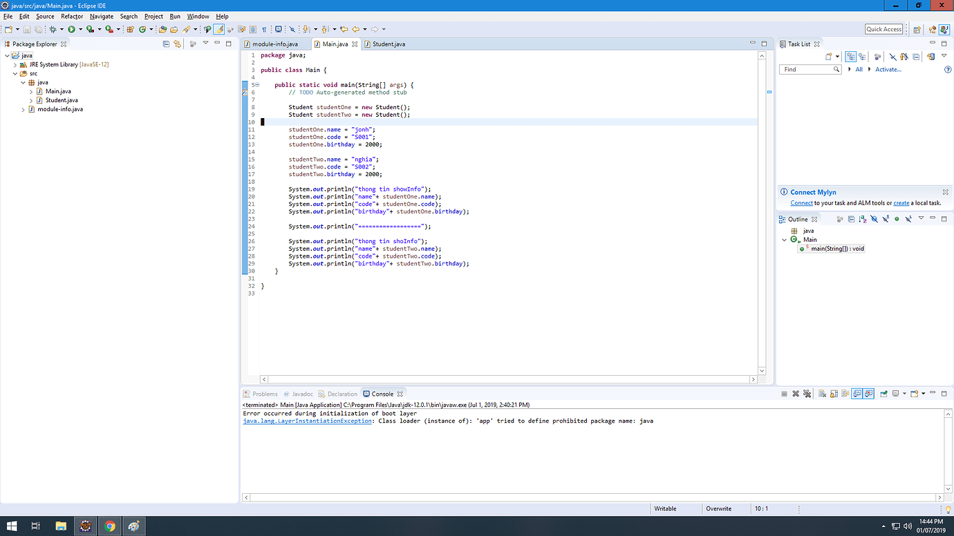 Không thể in ra màn hình khi chạy chương trình Java - programming - Dạy ...
