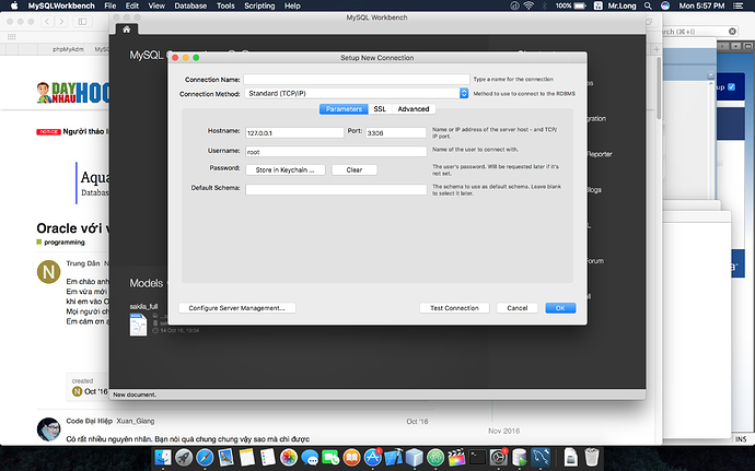 Hướng dẫn tạo kết nối mySQL trên Mac OS - programming - Dạy Nhau Học