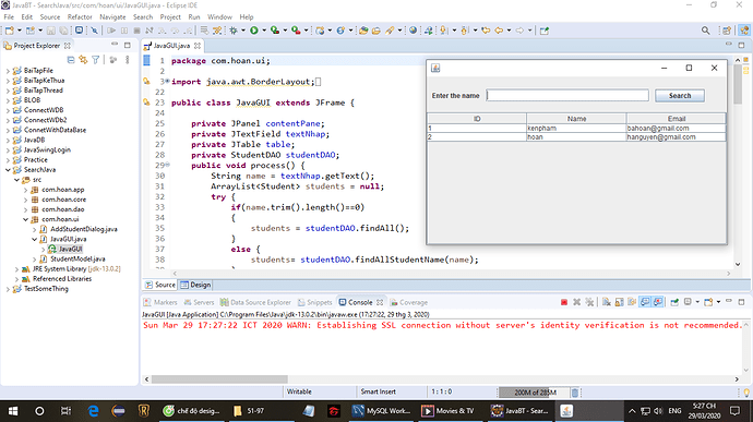 Hỏi về javaSwing trong eclipse - programming - Dạy Nhau Học