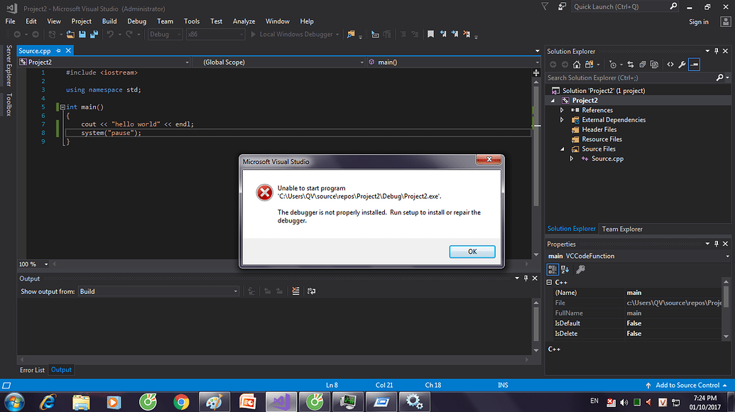 l-i-the-debugger-is-not-properly-installed-tr-n-visual-studio-randomq