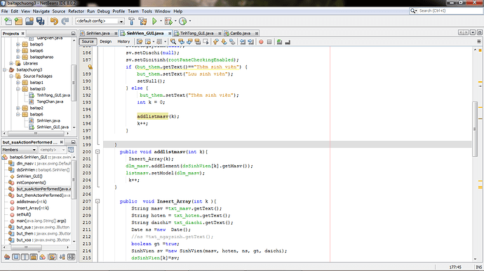 Nhờ các bác gợi ý cách làm thêm sửa xóa trong java swing (khi không dùng my sql) - programming ...