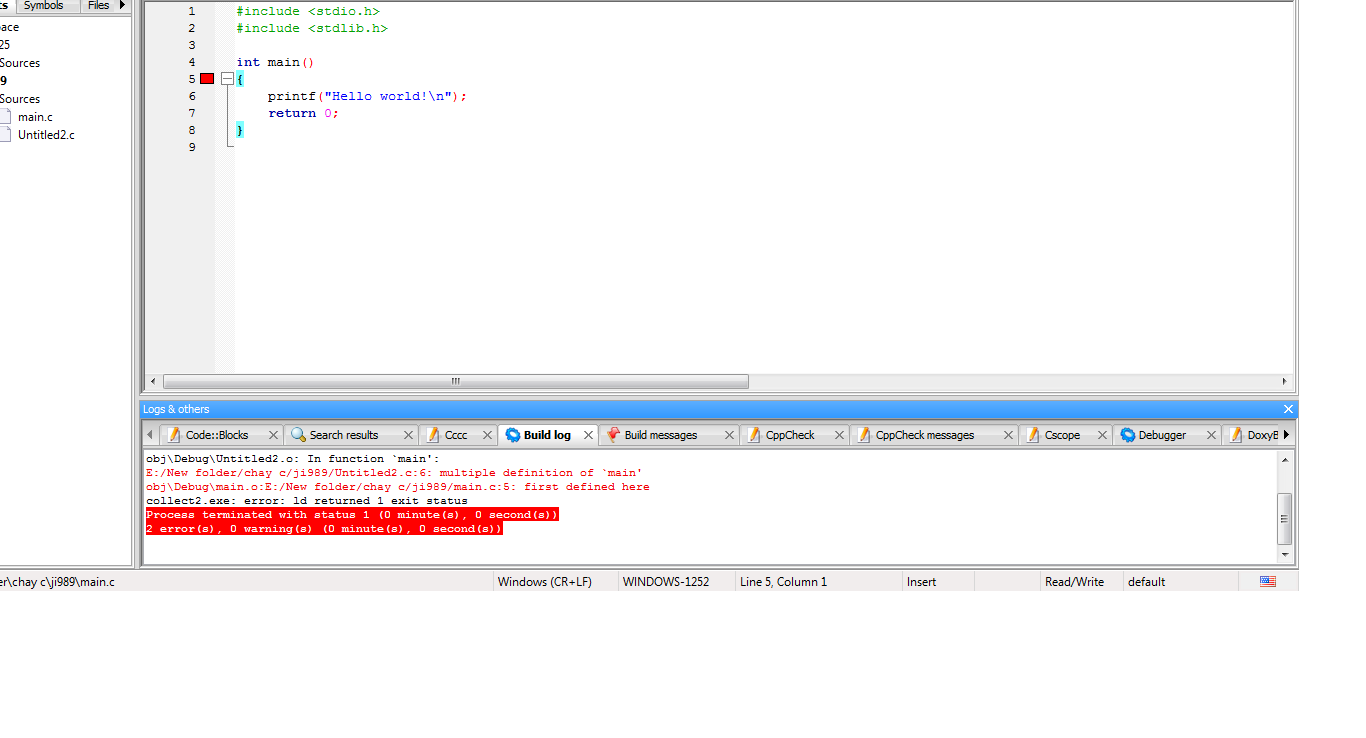 Bị lỗi multiple definition of 'main' trong code blocks mà không hiểu ...