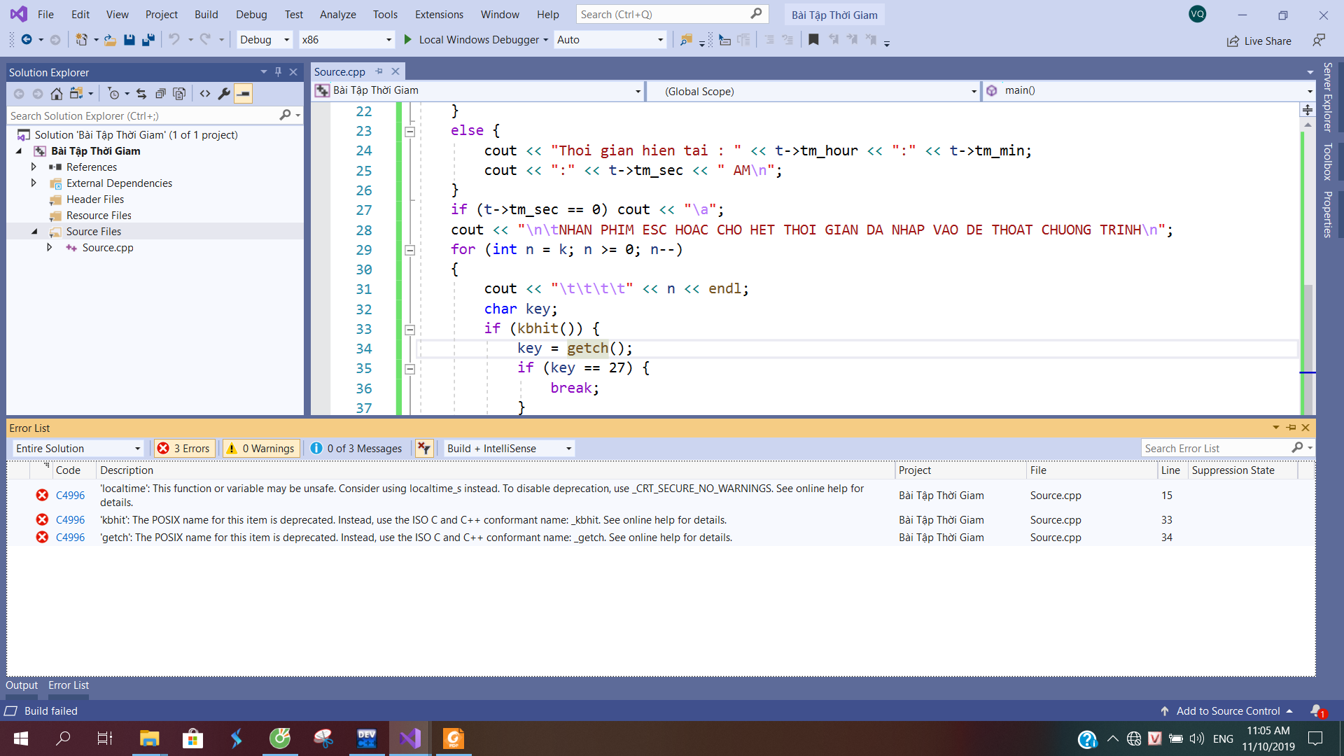Lỗi C4996 trong Visual Studio - programming - Dạy Nhau Học
