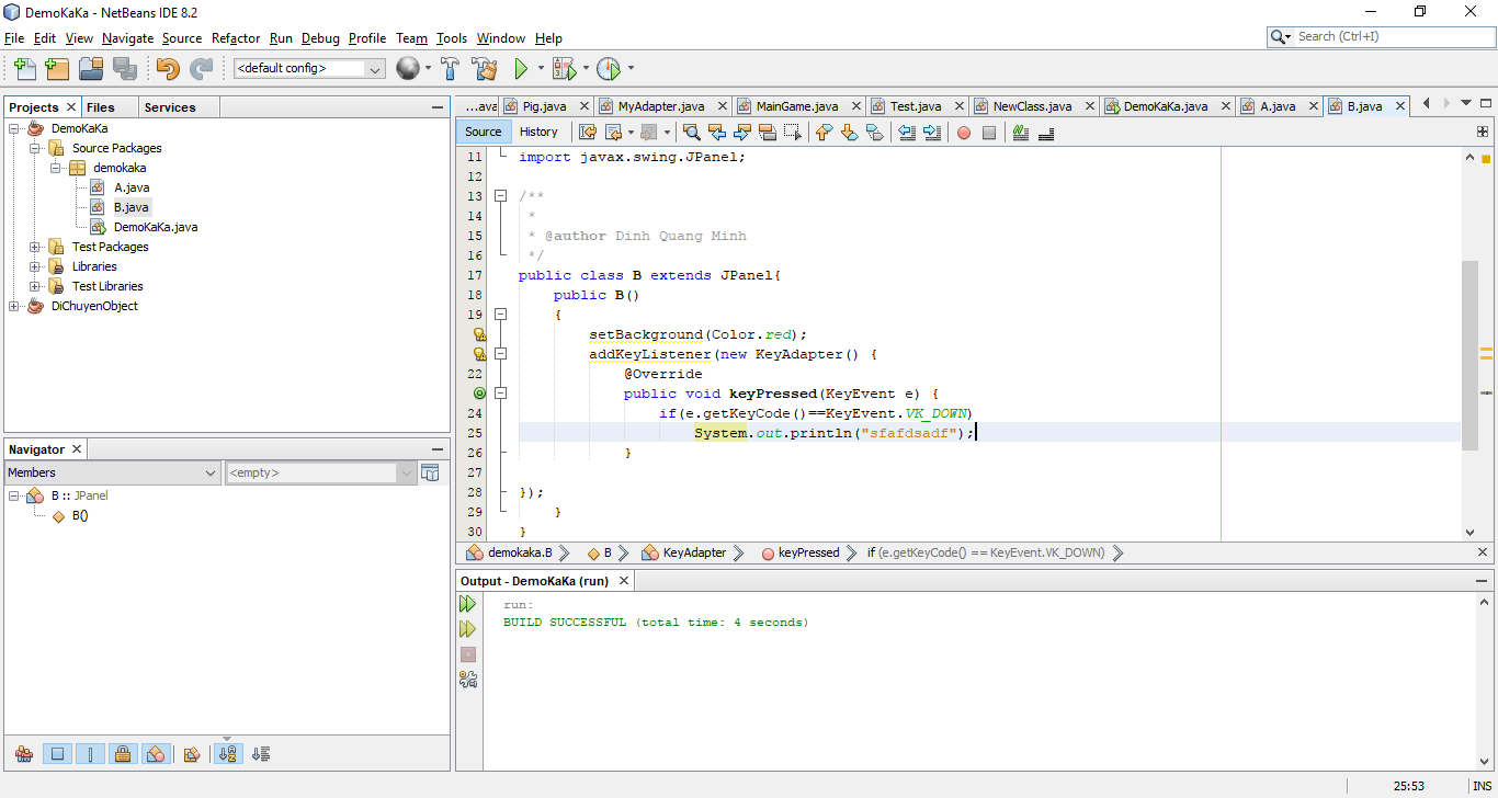 KeyAdapter trong java - programming - Dạy Nhau Học