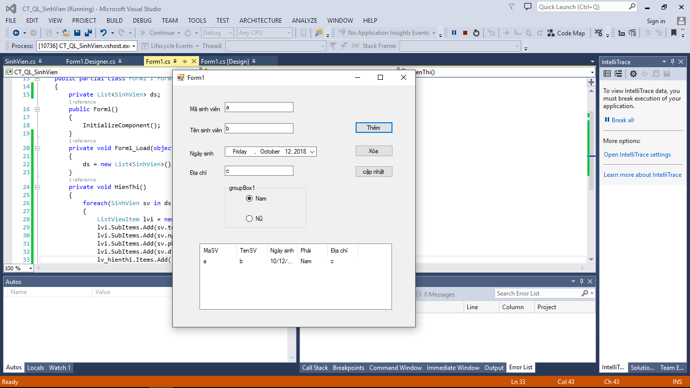 Quản lý sinh viên bằng WinForm C# - programming - Dạy Nhau Học