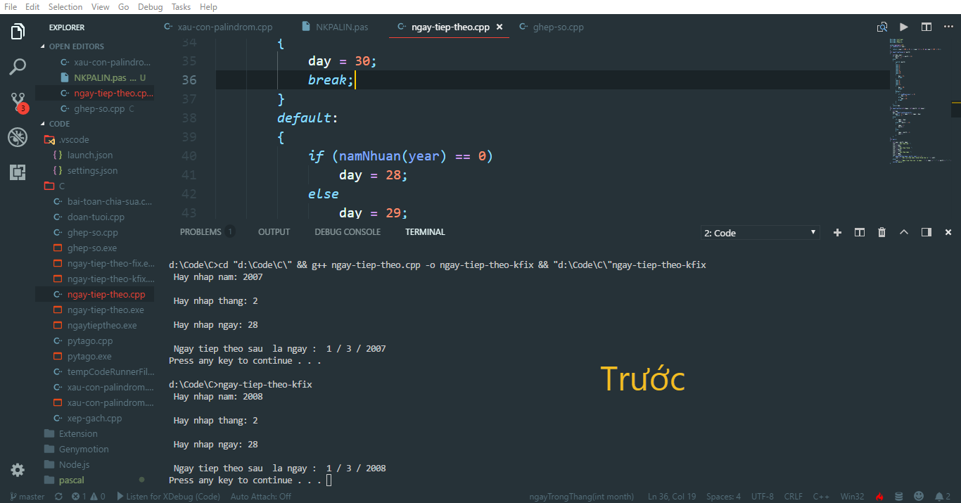 Tính ngày tiếp theo trong C++ - programming - Dạy Nhau Học
