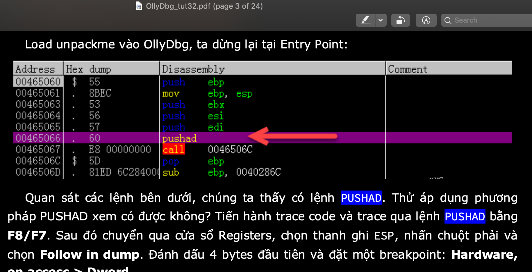 Tài liệu học ollydbg tiếng việt - dev chat - Dạy Nhau Học