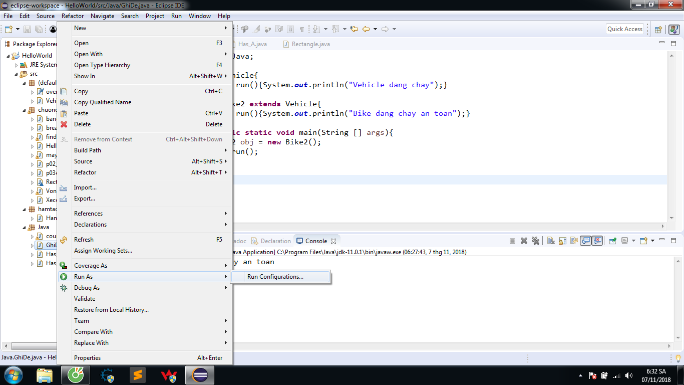 About run java application - programming - Dạy Nhau Học