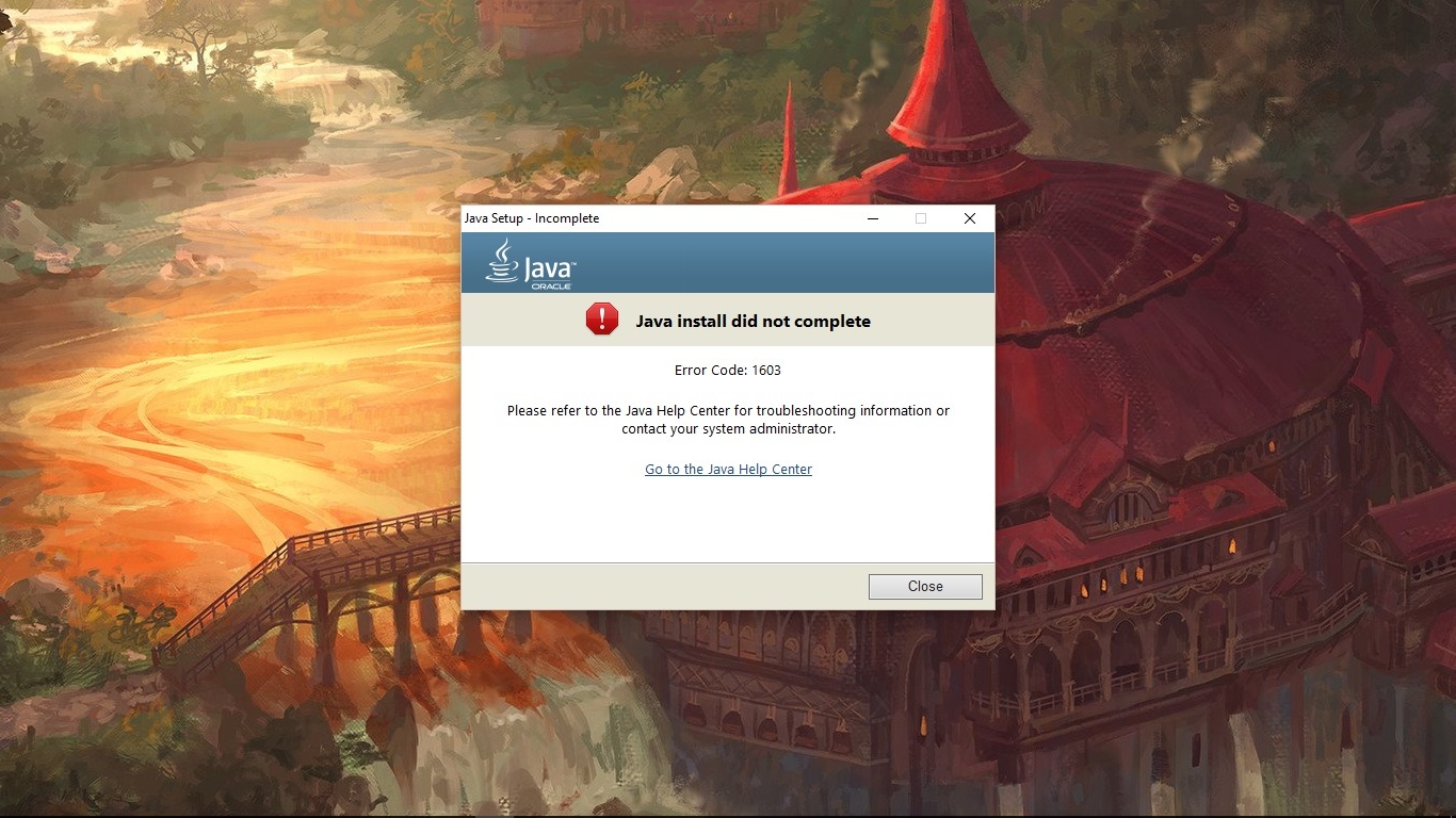Giúp sửa lỗi Java install error code 1603 - randomq - Dạy Nhau Học