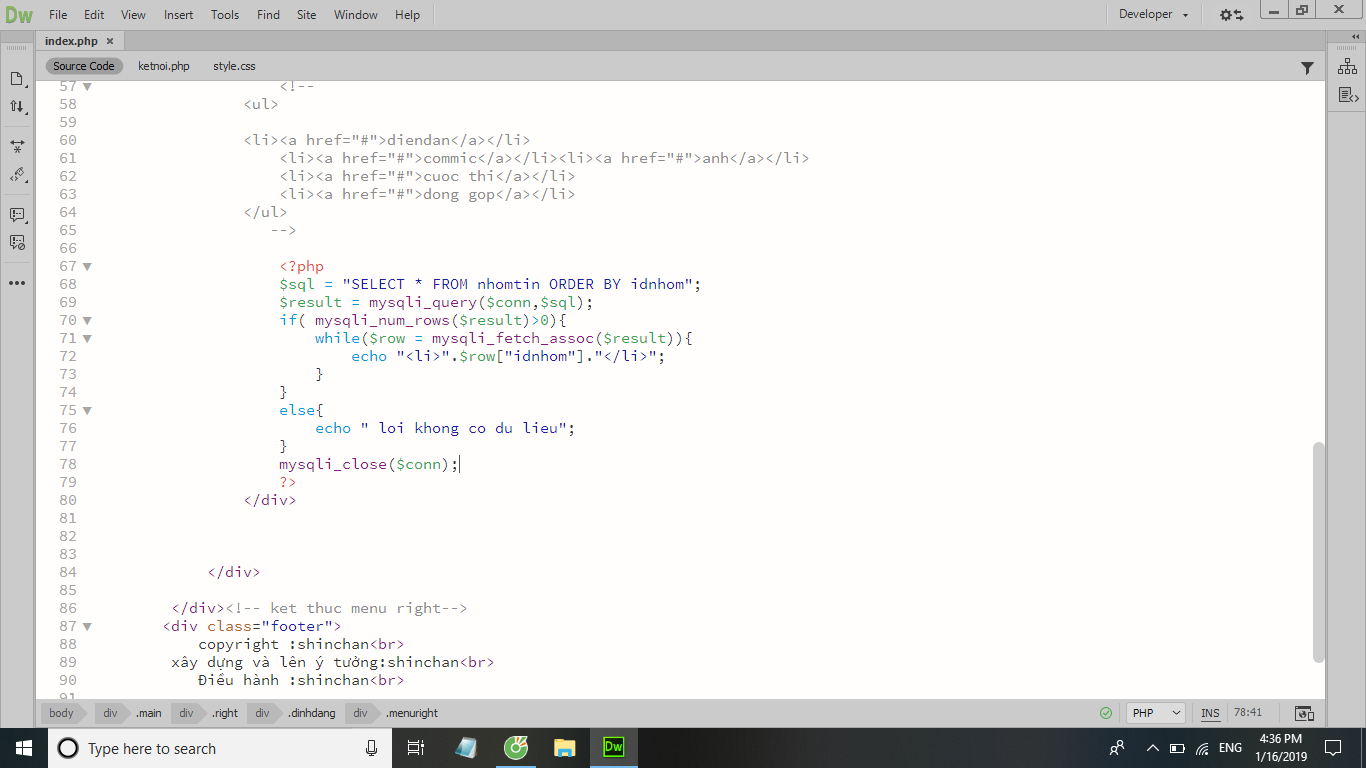 Lỗi Hàm Mysqlinumrows Trong Php để Hiển Thị Dữ Liệu Programming